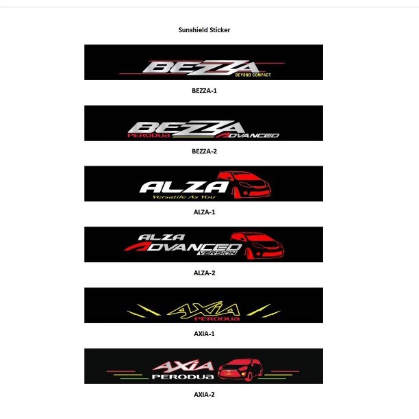 Perodua Design Bezza Alza Axia Front Windscreen Windshield Sunshield ...
