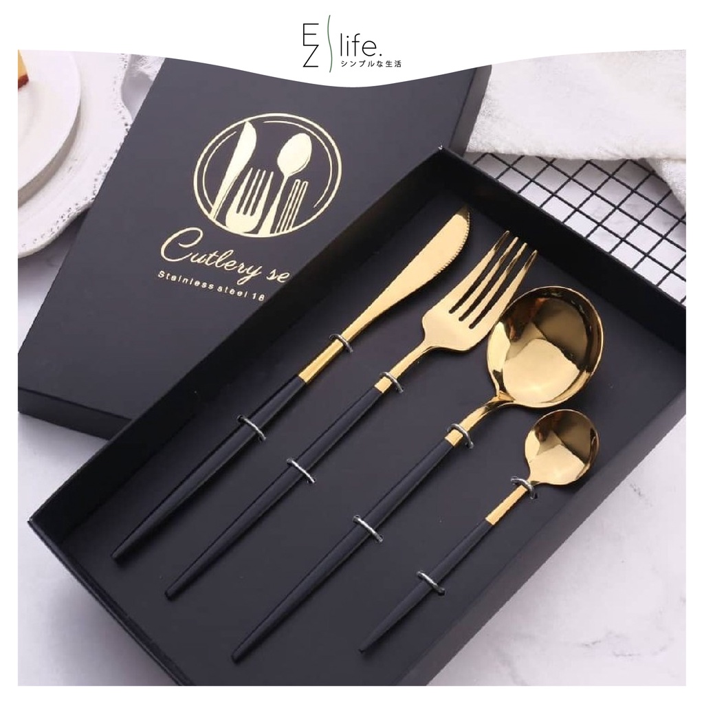 30% off Clearance 4in1 Gold Cutlery Set 304 Stainless Steel Dinnerware ...