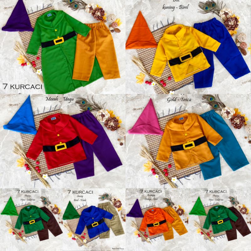 Costume Of 7 Dwarfs For Children And Adults/7 Dwarf Clothes For ...