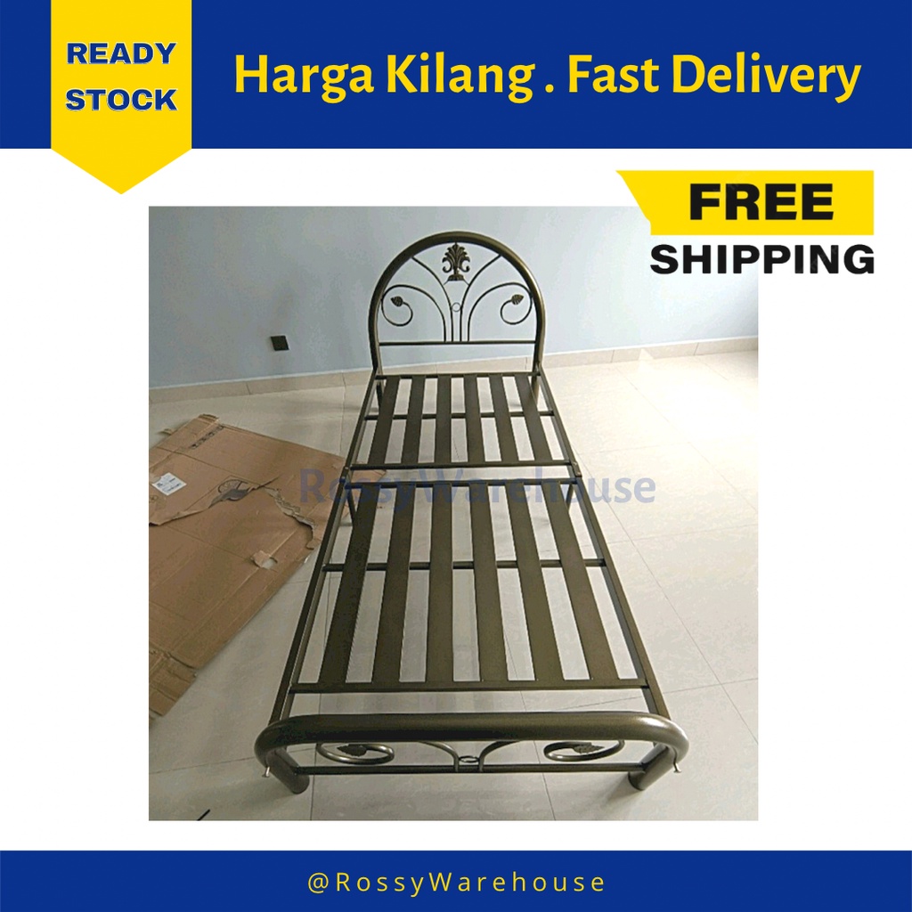 Single Bed Frame/Metal Bed/Bedroom Furniture/Bed Base/Katil Single ...