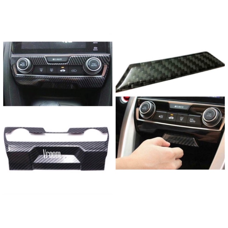 Honda Civic Fc Air Con Panel Air Cond Panel Aircon Cover Carbon Storage Sticker Carbon