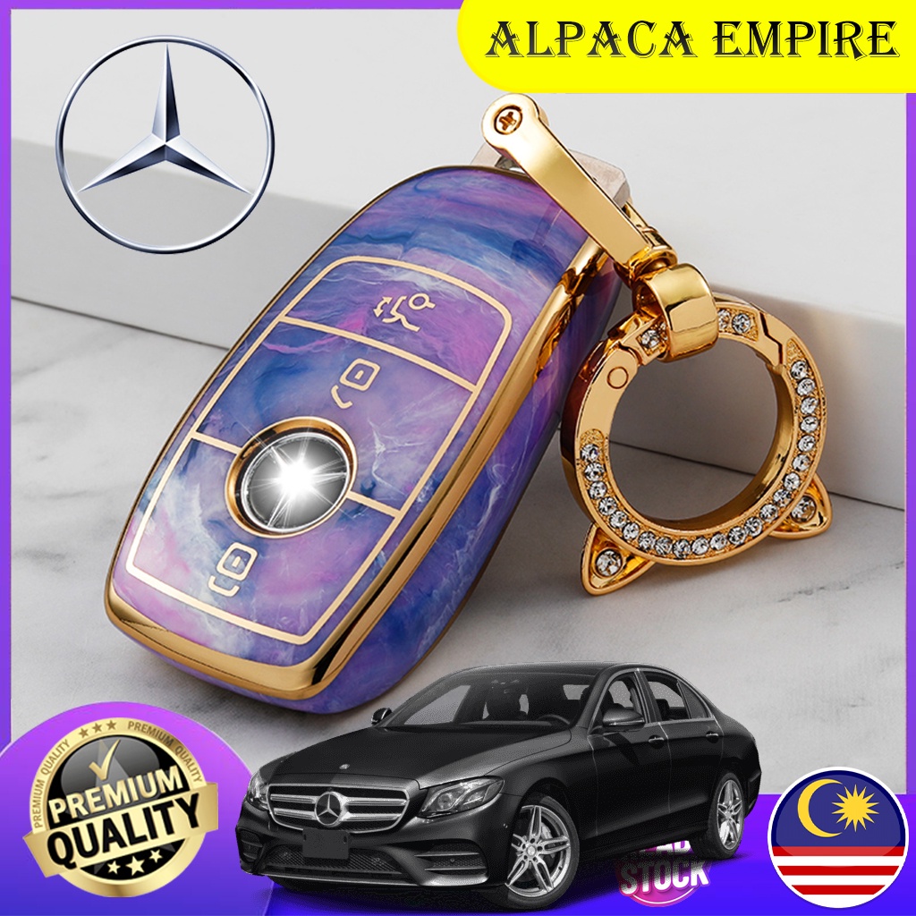 Marble Car Key Cover Case Casing Sarung Kunci Kereta Mercedes-Benz C E ...