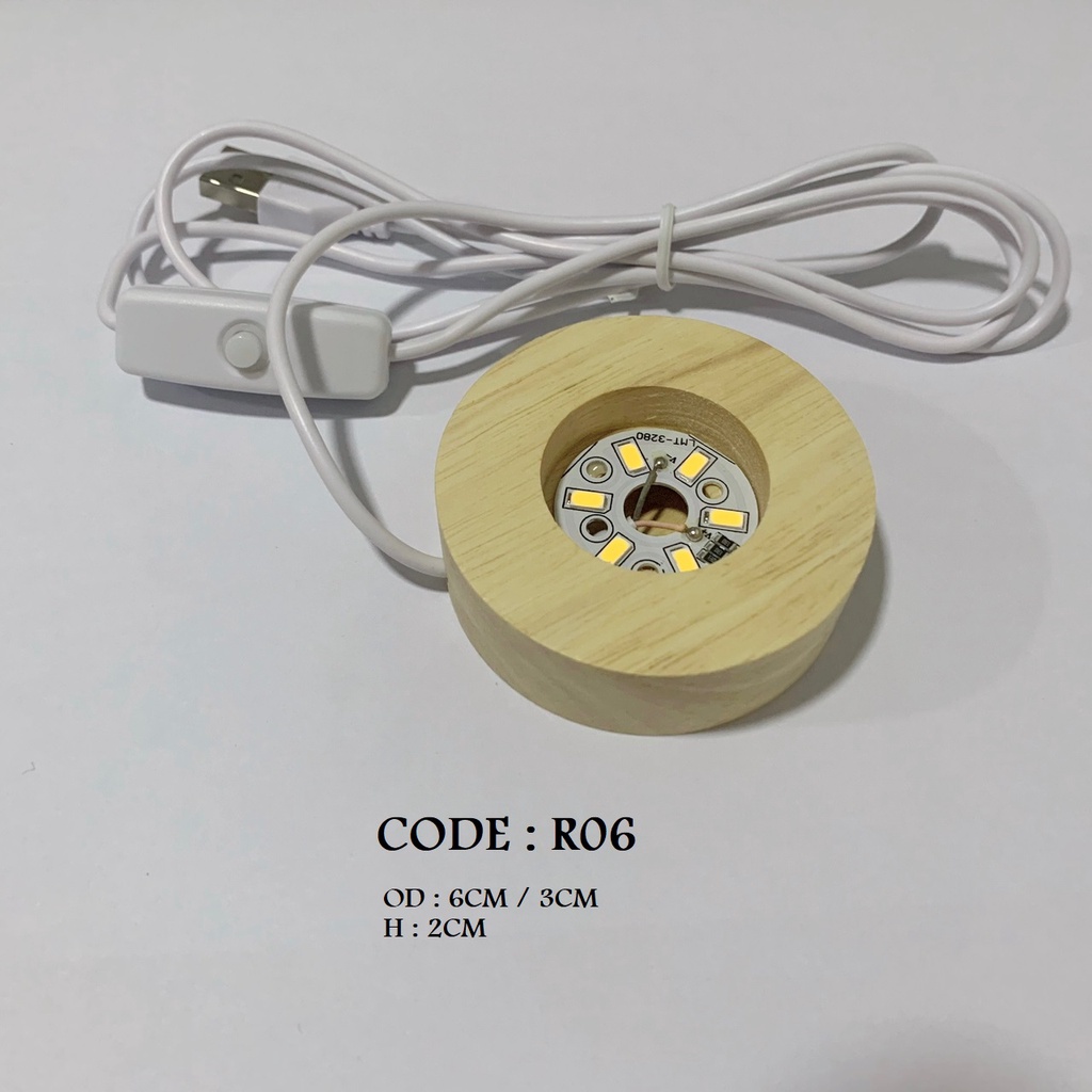 Kayu Paparan Lampu - Wooden Design LED light Display Base for Resin DIY ...