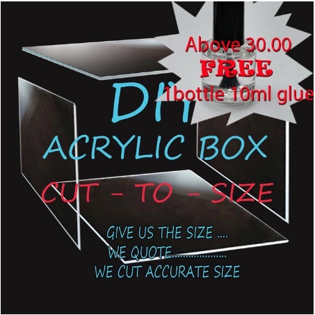 DIY ACRYLIC BOX, KOTAK PLASTIK, ACRYLIC SHEET CUT TO SIZE, KOTAK ...