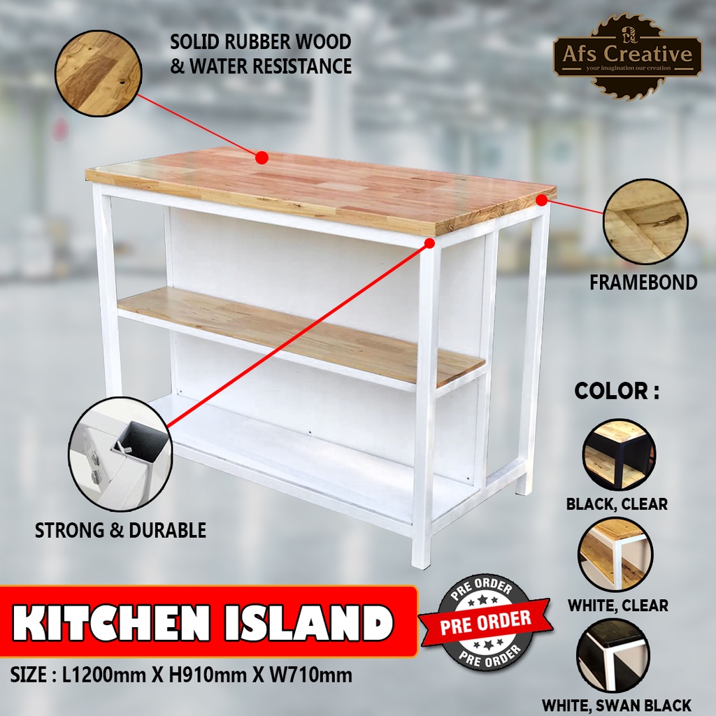 Loft Style Kitchen Island / Table Bar #industrialfurniture #custommade ...