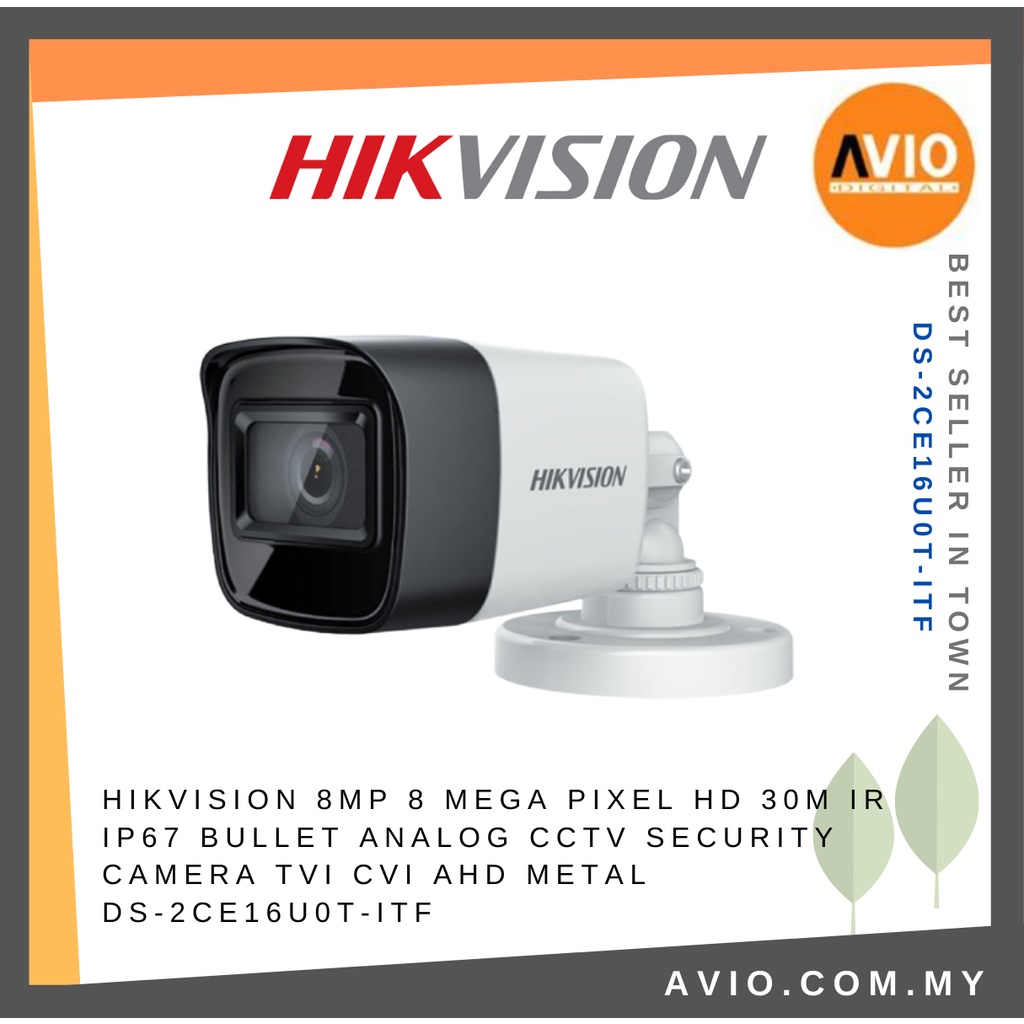 Hikvision 4K 8MP 8 Megapixel HD Outdoor Bullet Analog CCTV Camera 30m ...