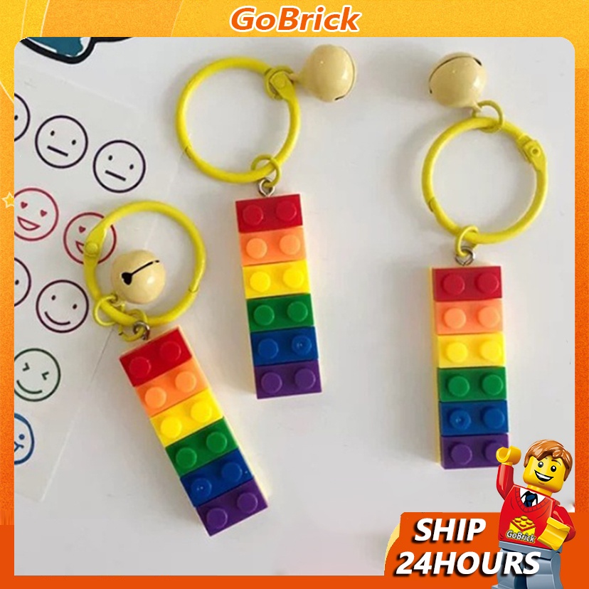 colorful lego block Keychain 彩虹积木钥匙扣 GoBrick066 | Shopee Malaysia