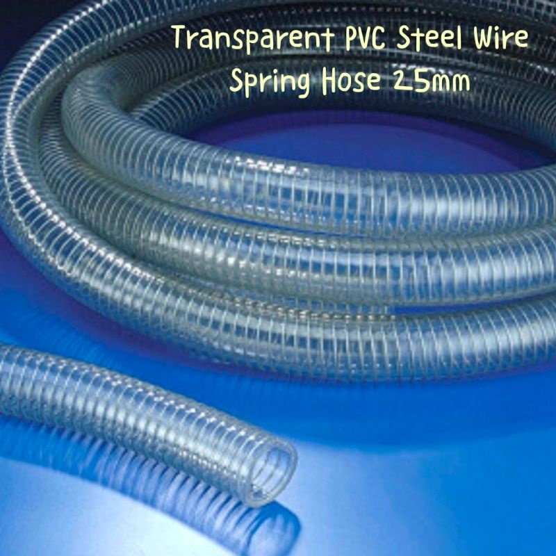 Spring Hose Transparent PVC Steel Wire Spring Hose 25mm (Loose cut ...