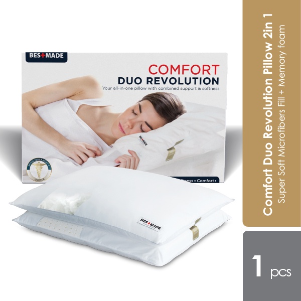 Bestmade Comfort Duo Revolution Pillow | For a better sleep & comfort support for body | Shopee ...