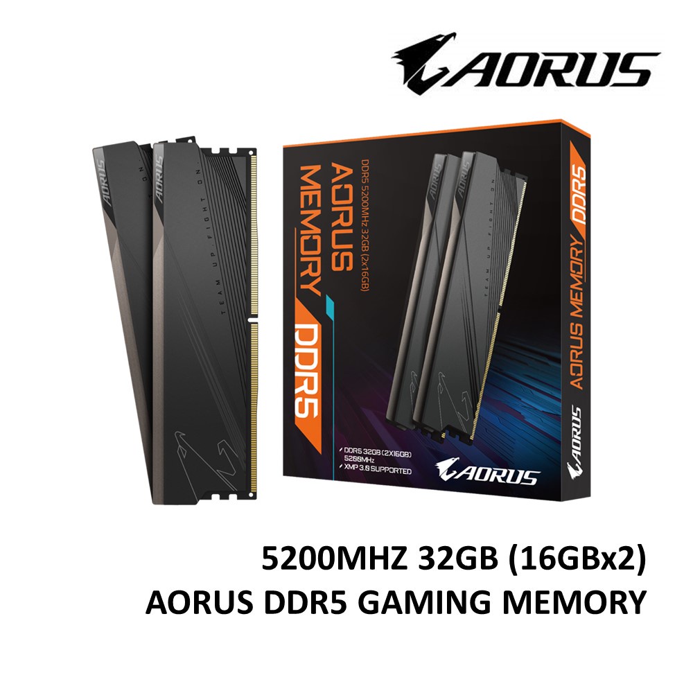 GIGABYTE AORUS MEMORY RAM DDR5 32GB (2x16GB) 5200MHz (GP-ARS32G52D5 ...