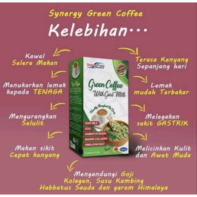 SYNERGY GREEN COFFEE ORIGINA 25g x 15 Sachets | Shopee Malaysia