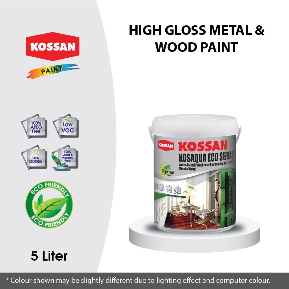 5L Kossan Kosaqua Eco High Gloss Wood & Metal Paint | Shopee Malaysia