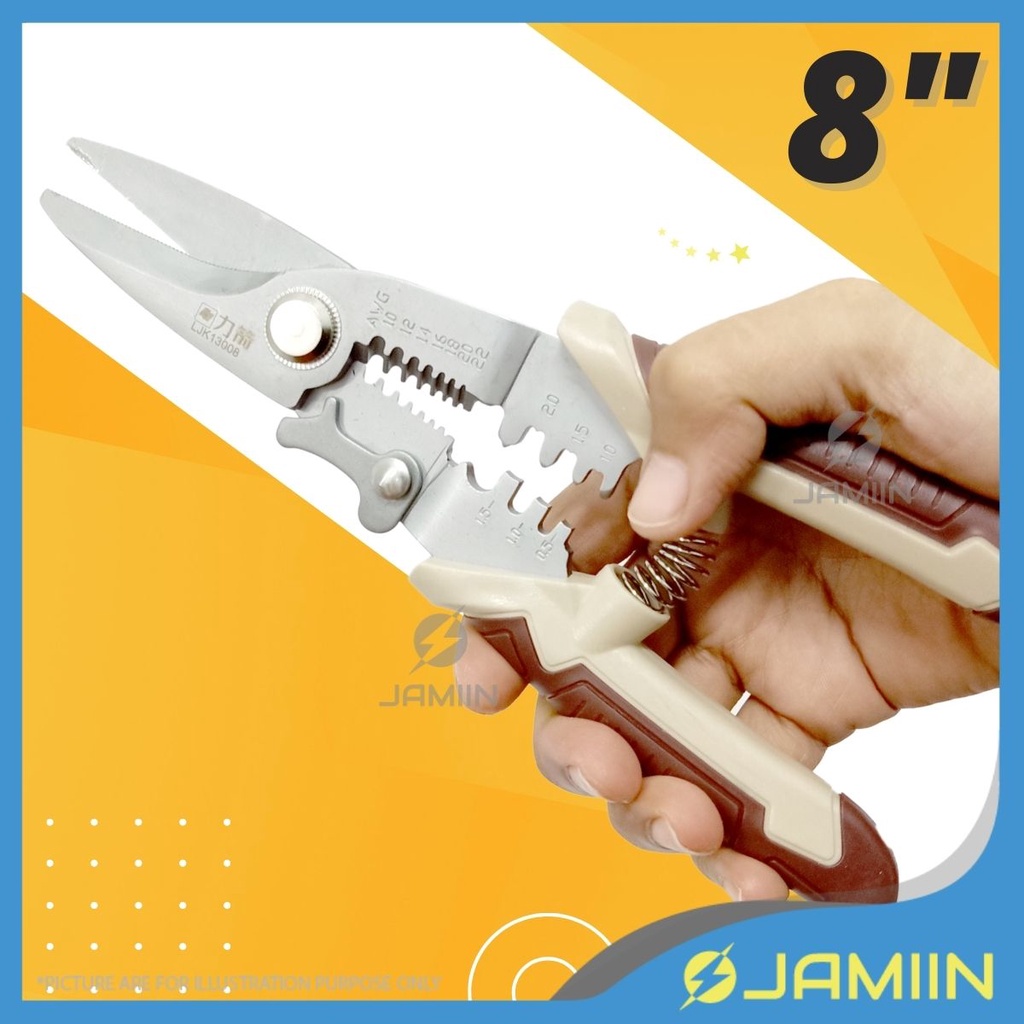 8" Multifuction Electrical Scissors Cutter Pemotong Wayar Wire Cutter ...