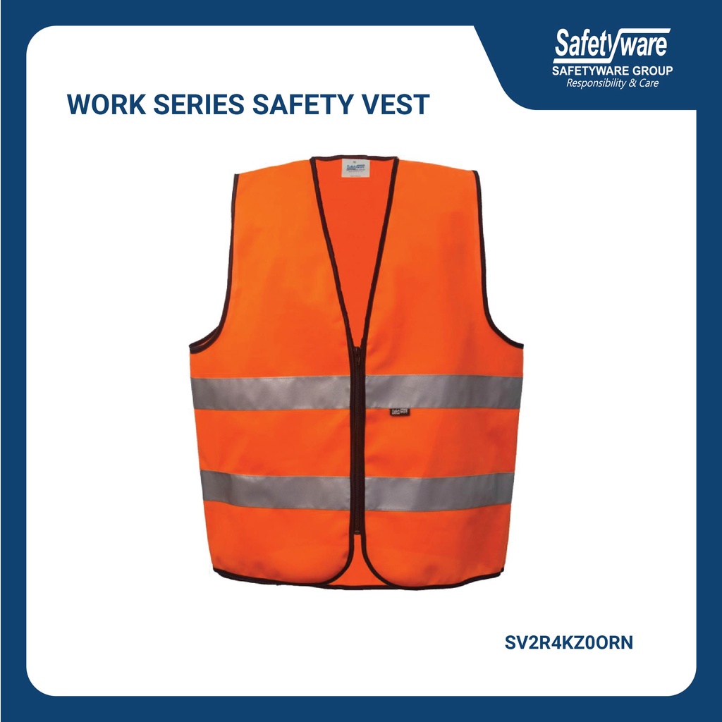 Safetyware Workz Safety Vest 2 Horizontal Silver Reflective Tapes I Hi ...