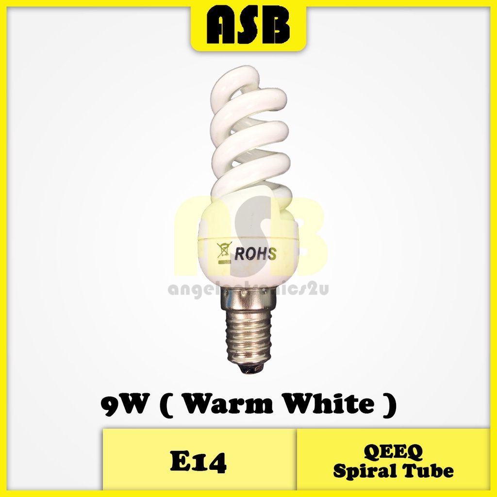 (1pc) QEEQ E14 9W Spiral Tube W/W ( 571009099 ) | Shopee Malaysia