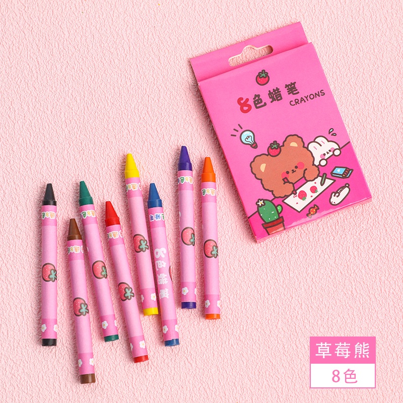 Crayon Set Kid Art Crayons 8pcs Colors Cartoon Krayon Warna Box ...