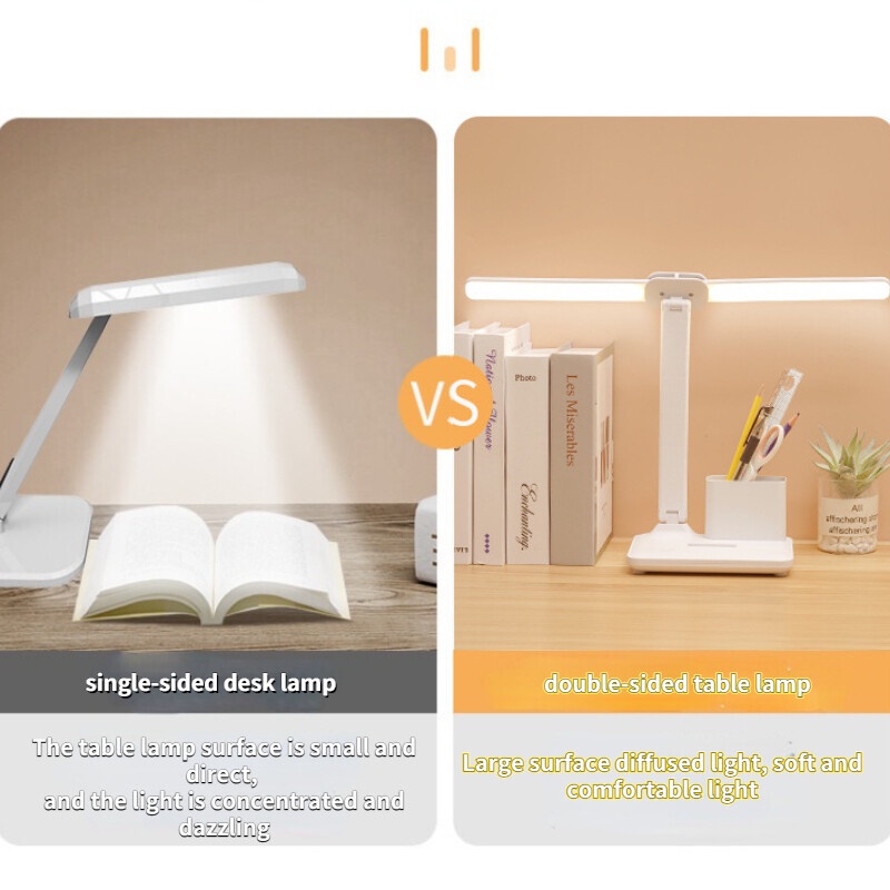 Led Table Lamp Light for Study Led Clock Display Rechargeable Reading ...