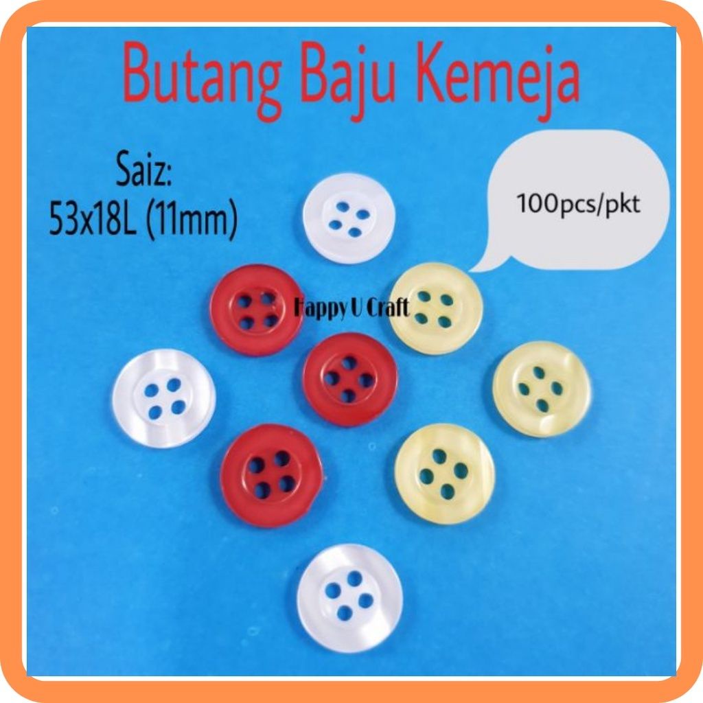 (100pcs/pkt) Butang Baju Kemeja 53x18L (11mm)-Jenis Kilat | Shopee Malaysia