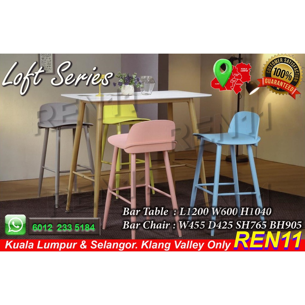 Modern Bar Table & Bar Chair Set - 4 seater - 4 color | Shopee Malaysia