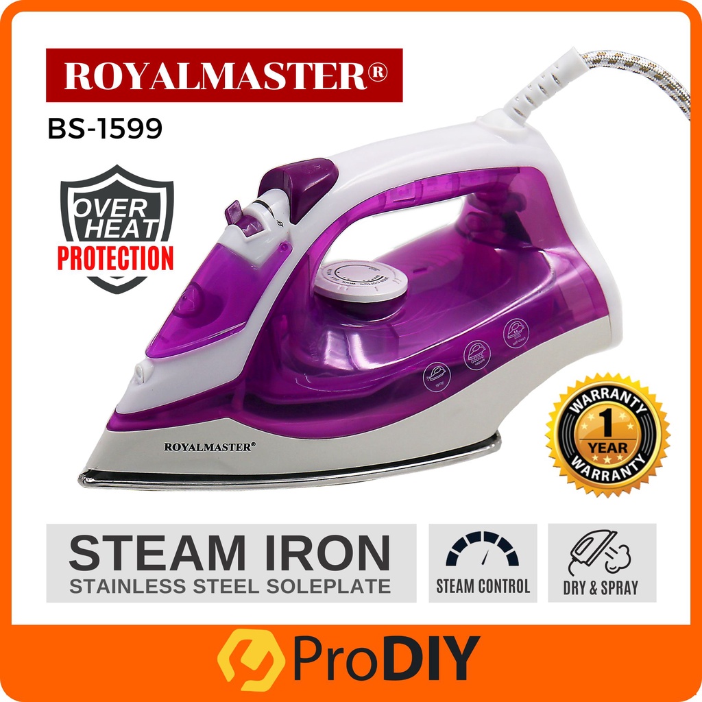 ROYALMASTER Seterika Baju BS1599 Streka Baju Garment Steam Cloth Iron ...