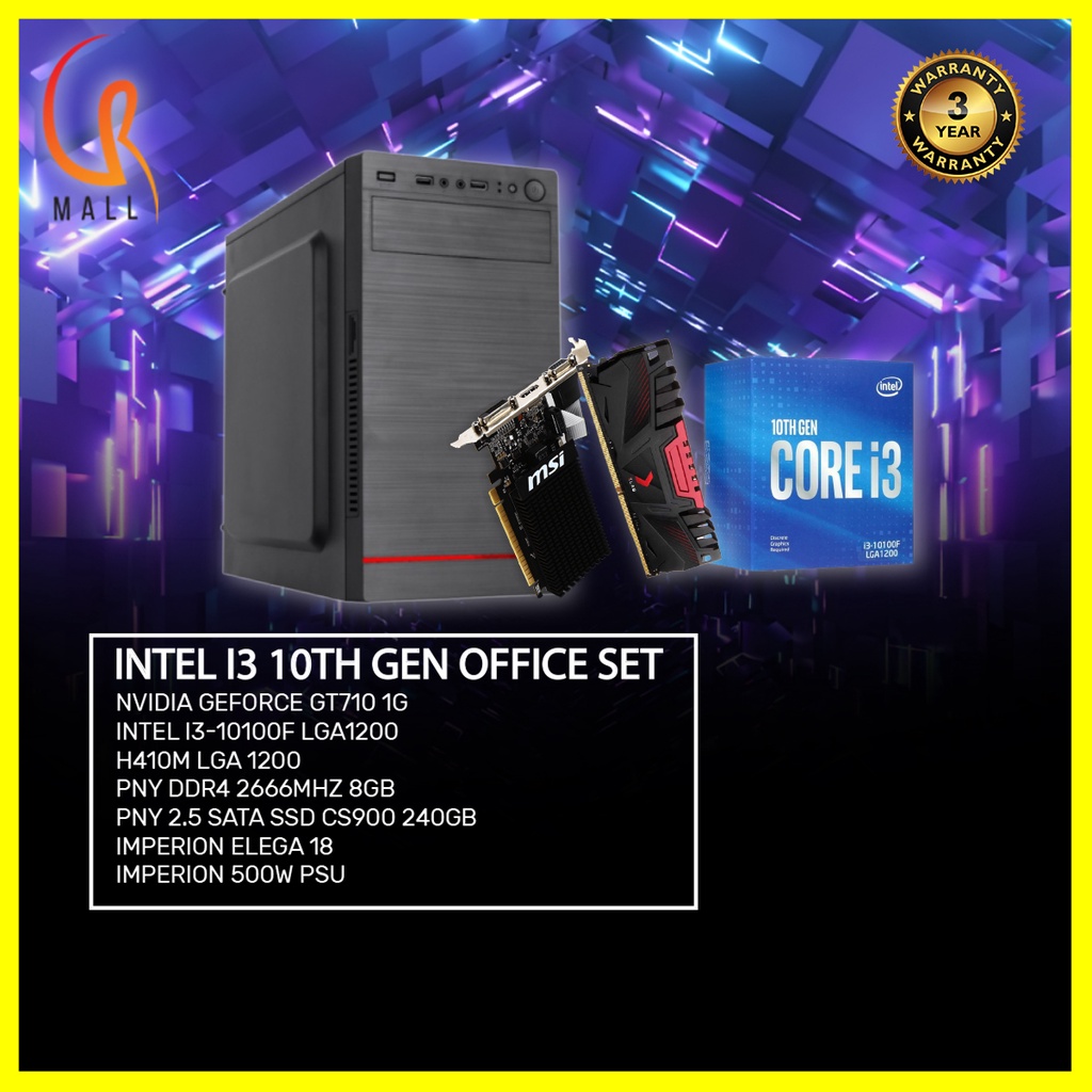 INTEL I3 10TH GEN OFFICE PC GAMING SET | Shopee Malaysia