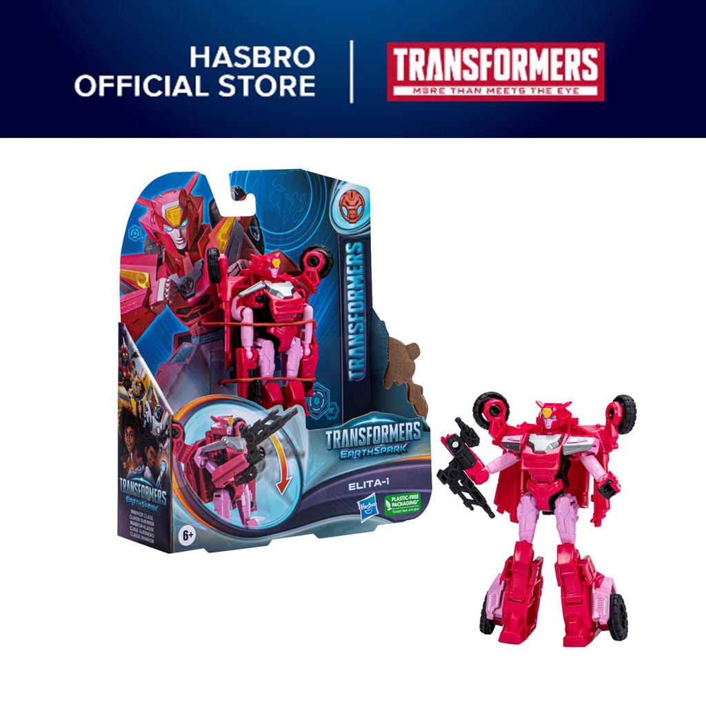 Transformers Toys EarthSpark Warrior Class Elita-1 Collectible Action Figure, 5" Robot Toys for ...