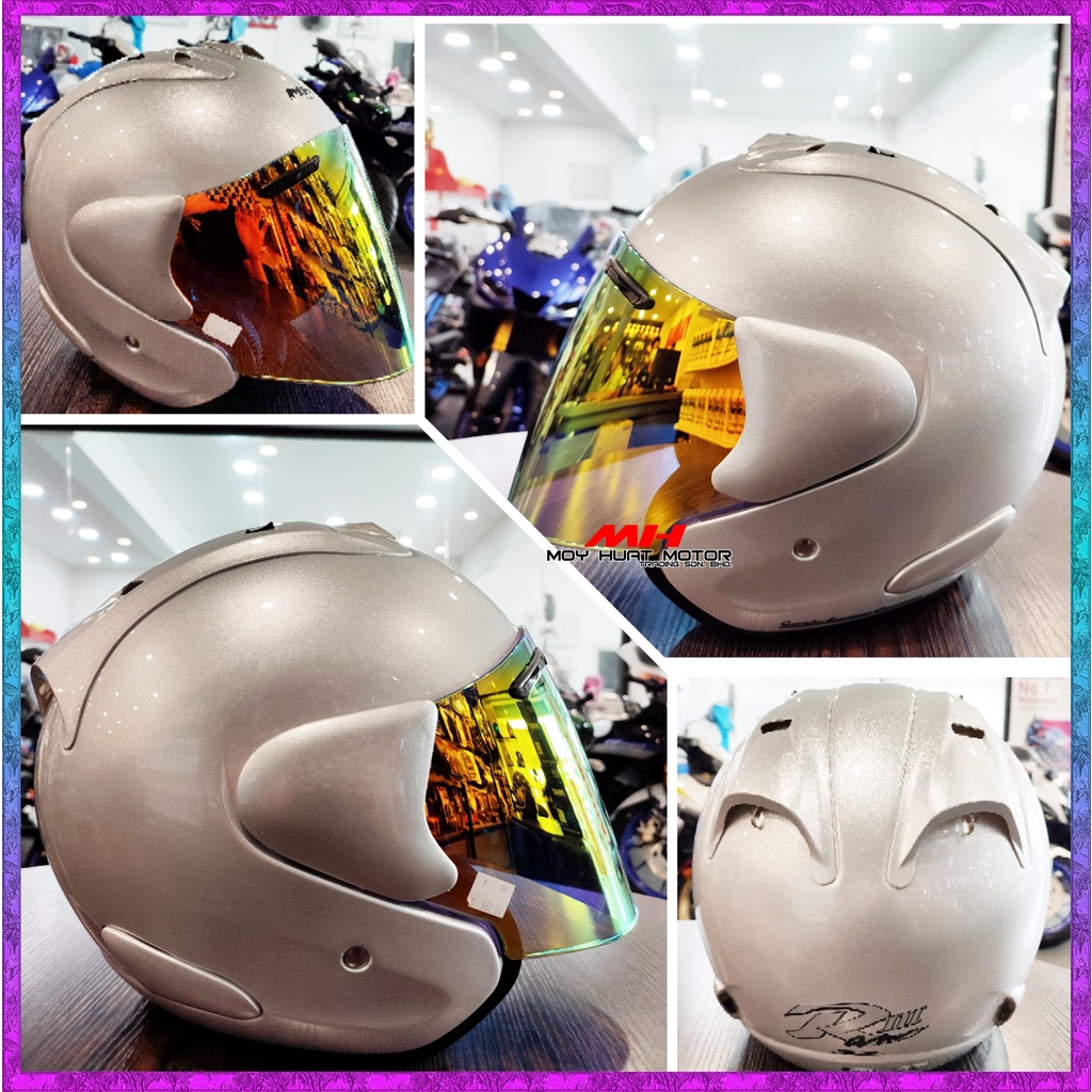 MHR V518 PLAIN OPEN FACE HELMET WITH SIRIM / RAM 3 DESIGN HELMET / RAM3 ...