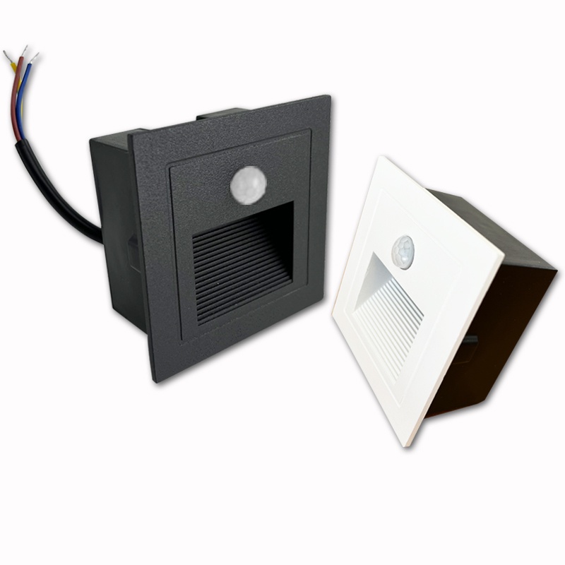Led Wall Lamp 3W IP65 PIR Sensor LED Stair Light Step Light Recessed ...