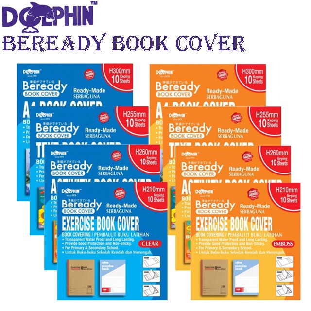 DOLPHIN BEREADY READY MADE BOOK COVER (CLEAR/EMBOSS) | Shopee Malaysia