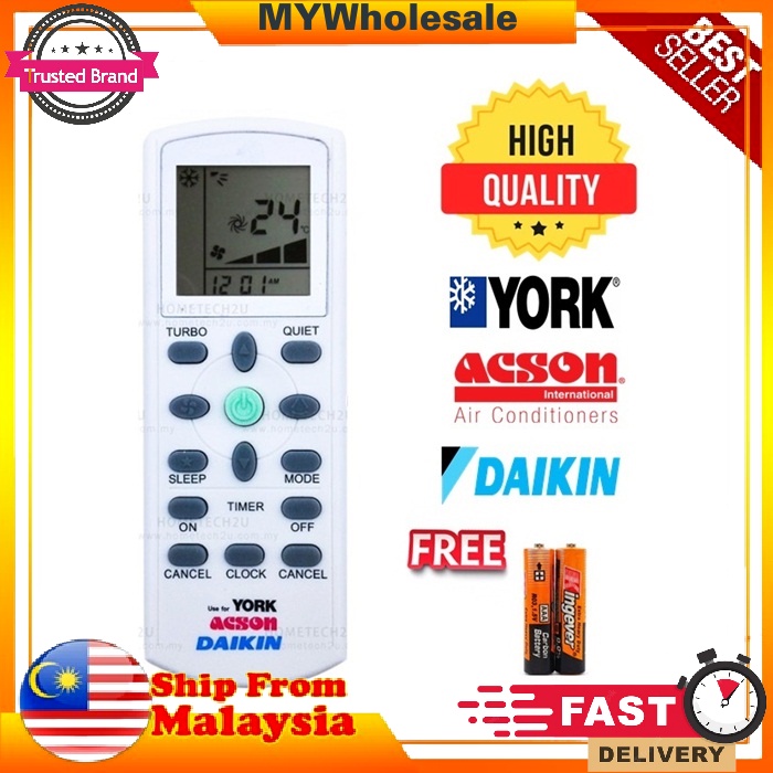 🔥BEST OFFER🔥REMOTE CONTROL Daikin / York / Acson Air Conditioner ...