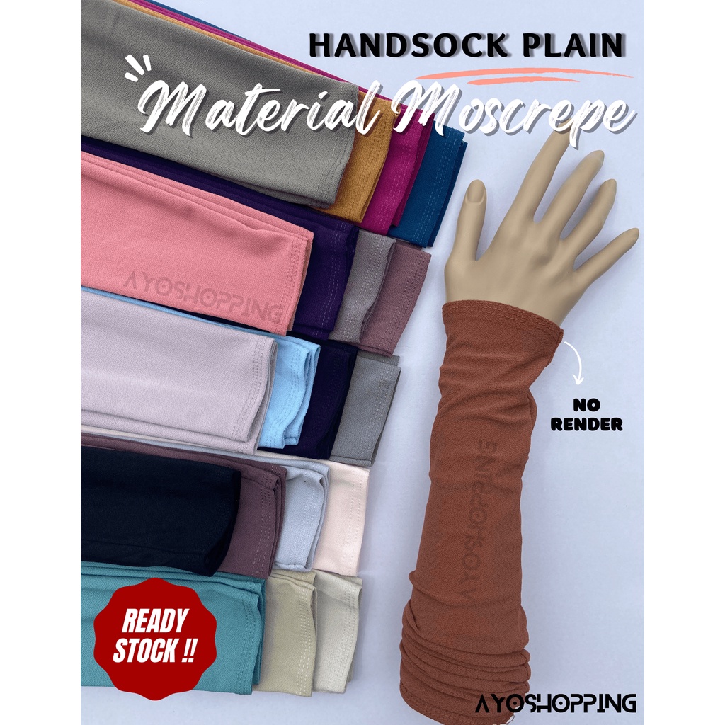 HANDSOCK PLAIN NO RENDER MATERIAL MOSCREPE PREMIUM QUALITY | Shopee ...