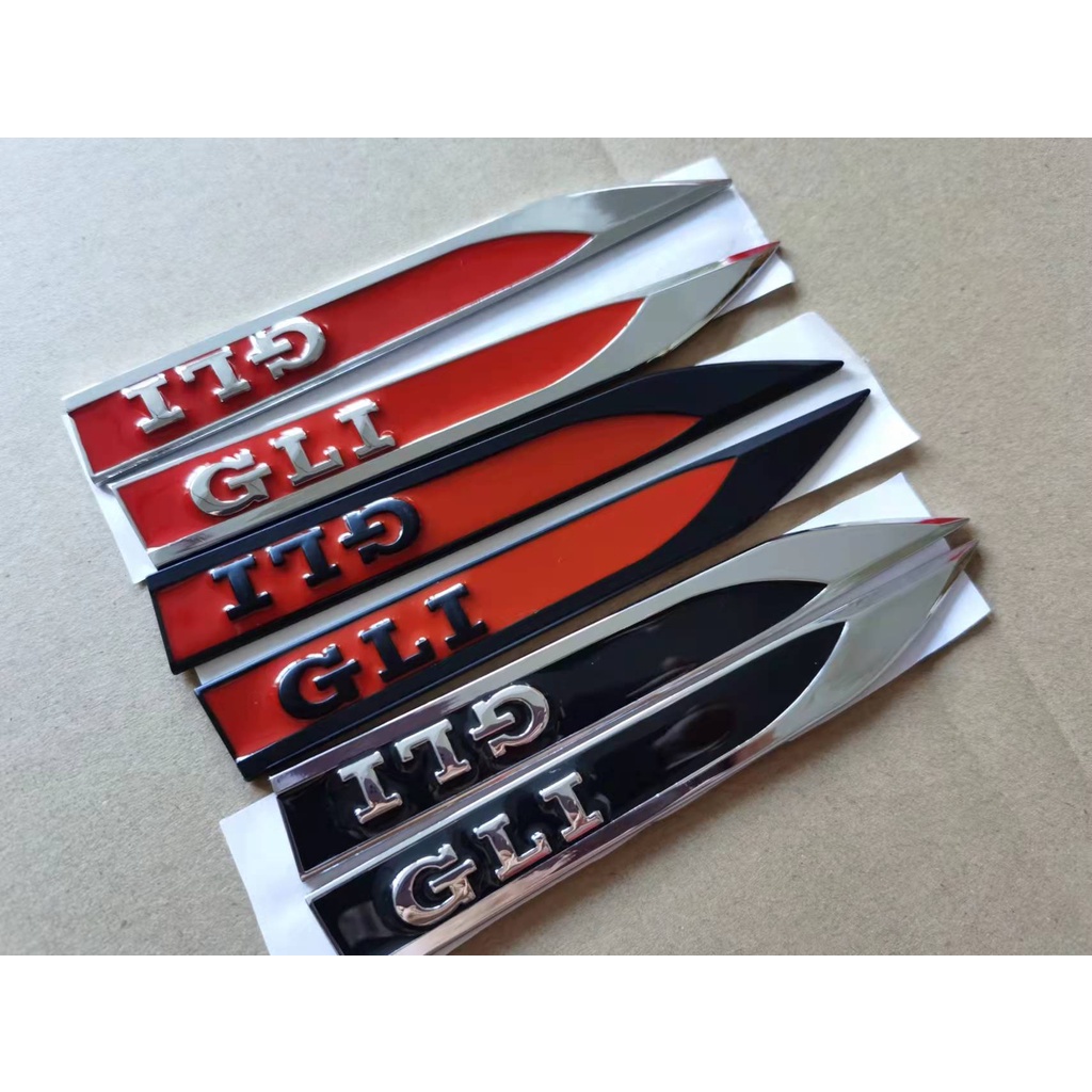 3D GLI Chrome Black RedEmblem Fender Side Decal badge sticker For ...