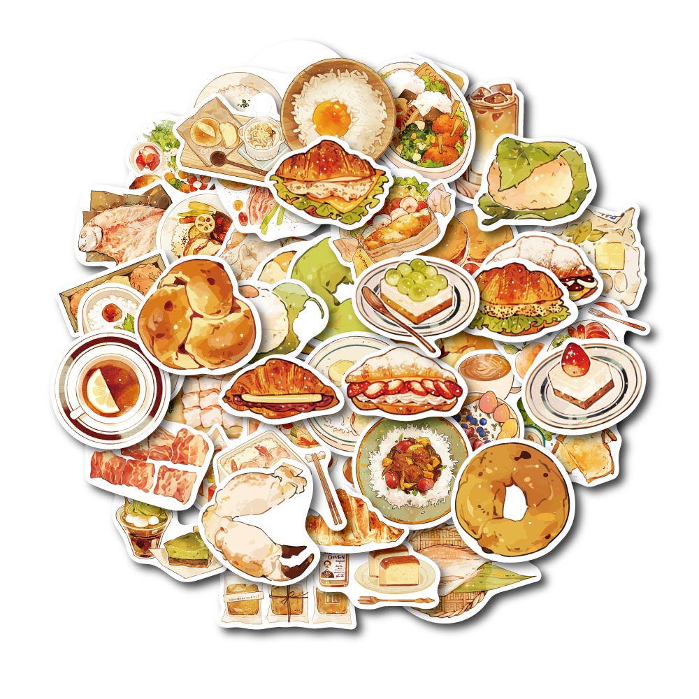Imoda 50sheets/bag Original Food Sticker Bag Collection Food Logo ...