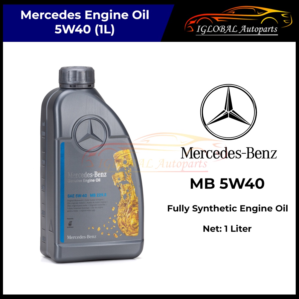 Mercedes-Benz SAE 5W40 MB229.5 Fully Synthetic Engine Oil (1L ...