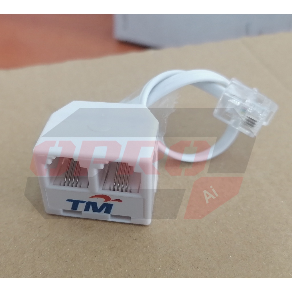 TM Telephone 1 to 2 Splitter Socket / Extension Adaptor with Cable ...