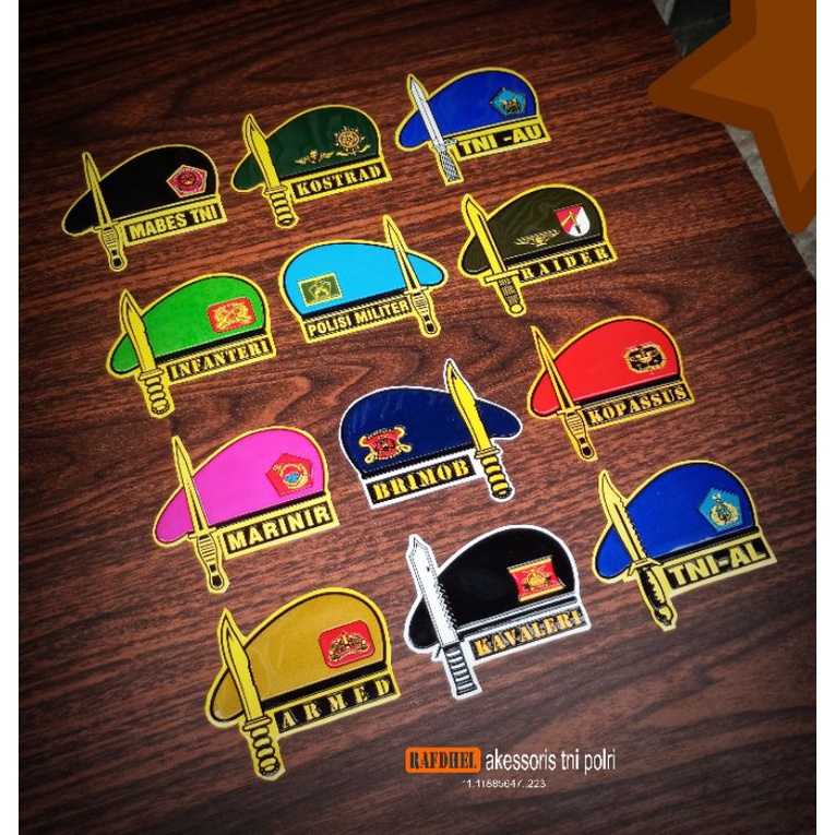 Embossed BERET STICKERS (tni and polri members) | Shopee Malaysia