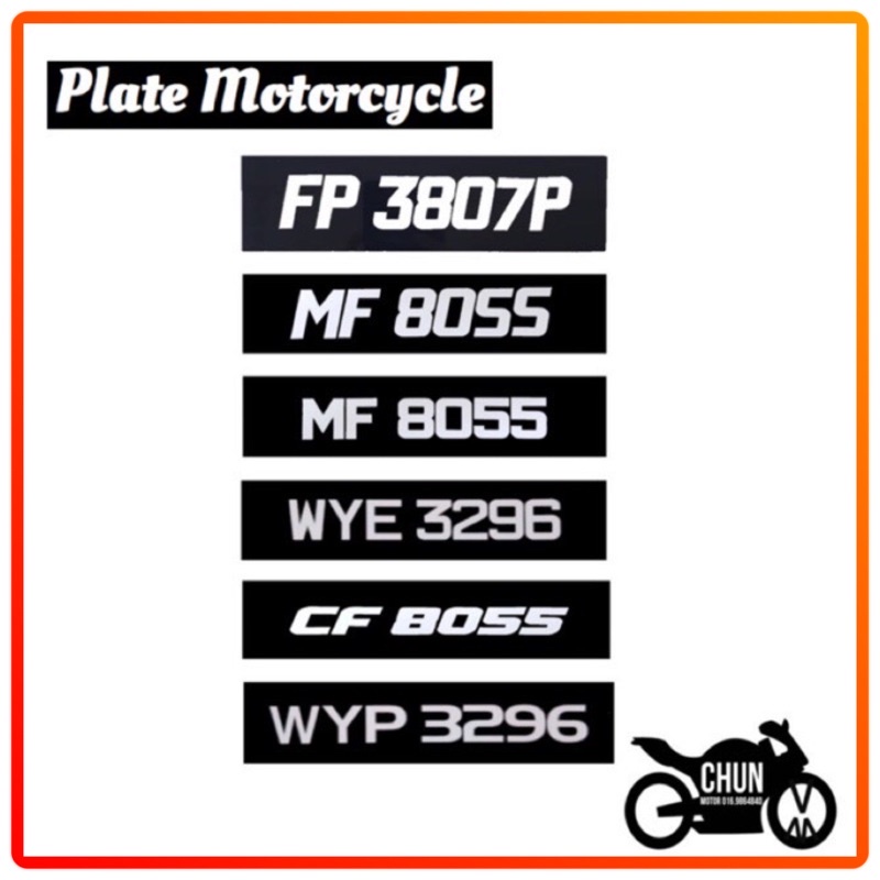 Motorcycle Sticker Number Plate (Papan Pajang) | Shopee Malaysia