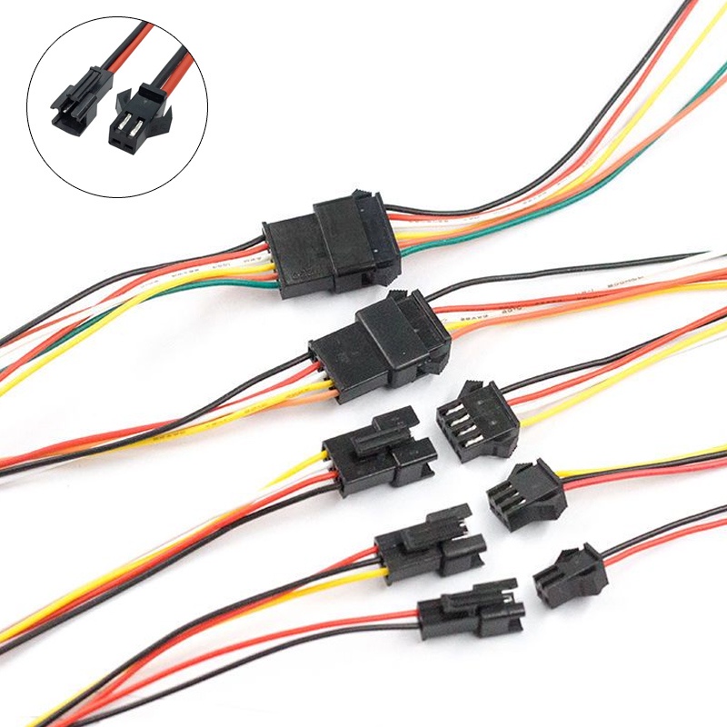 New 30cm JST SM 2P 3P 4P 5P 6P Automobile Quick Connect Wire Connector Male and Female Plug Kit ...