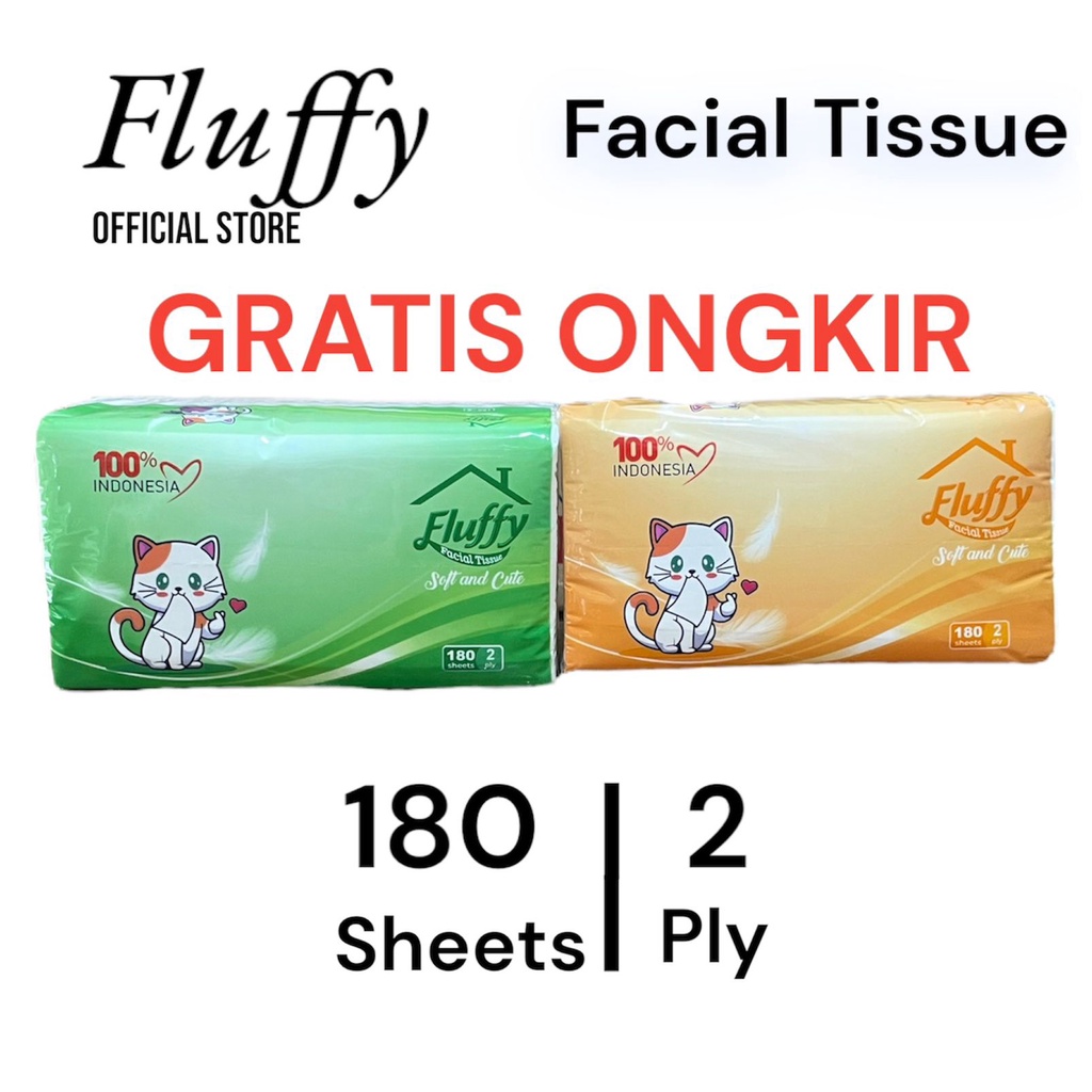 Fluffy TISSUE 180 SHEETS 2ply FACIAL TISSUE FACIAL TISSUE | Shopee Malaysia