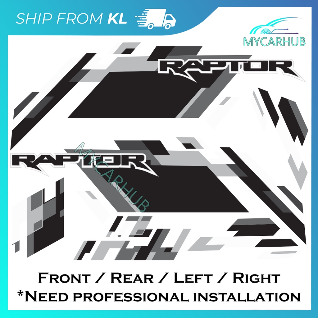 Ford Ranger XLT Plus / XLT / Raptor / Wildtrak Side Body Sticker ...