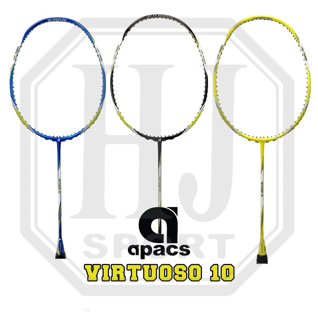 Original Apacs Virtuoso Racket 10 Bonus Strings And Badminton Bag ...