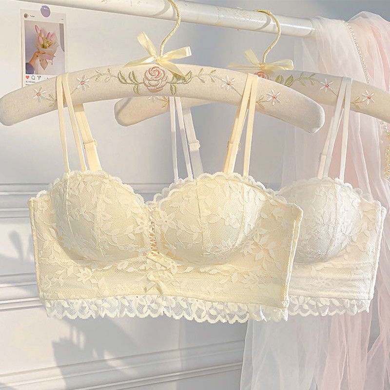 Strapless Non-slip Underwear Women Push Up Bra Wireless Sexy Lace Bras ...