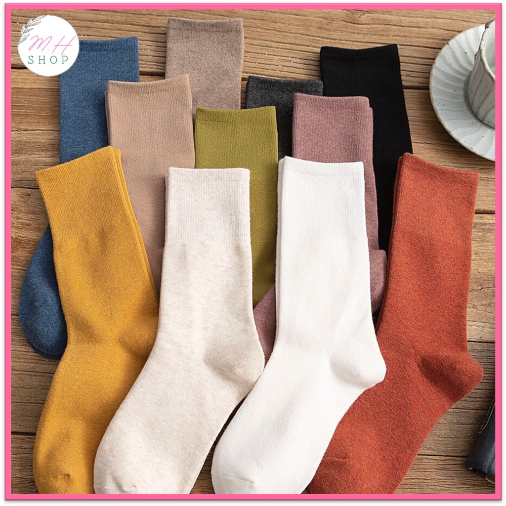 【READY STOCK】1 Pair of Plain Colour High Long Socks Women Socks Unisex ...