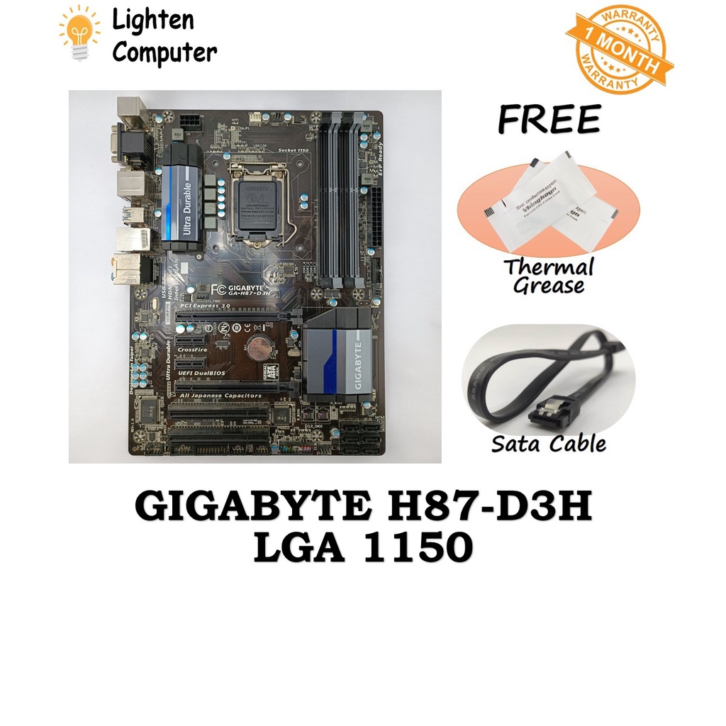 【FREE GIFT】 Gigabyte GA-H87-D3H motherboard | H87 | LGA 1150 | 4th Gen ...