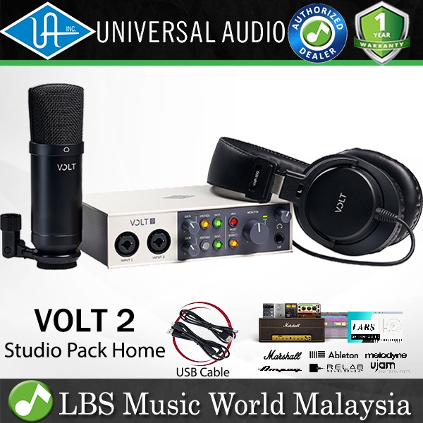 Universal Audio Volt 2 Studio Pack USB C Audio Interface, Condenser Microphone, Headphones and ...
