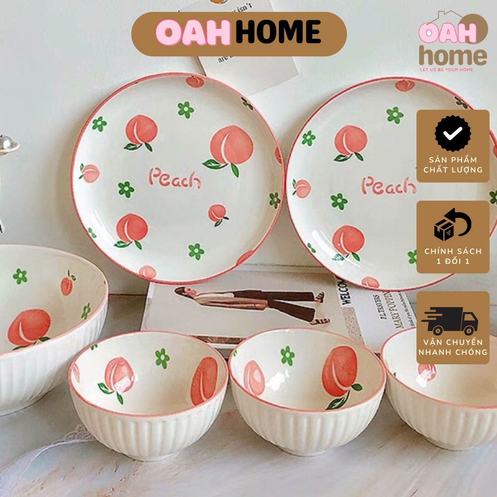 Gentle, pretty peach dinnerware set | Shopee Malaysia