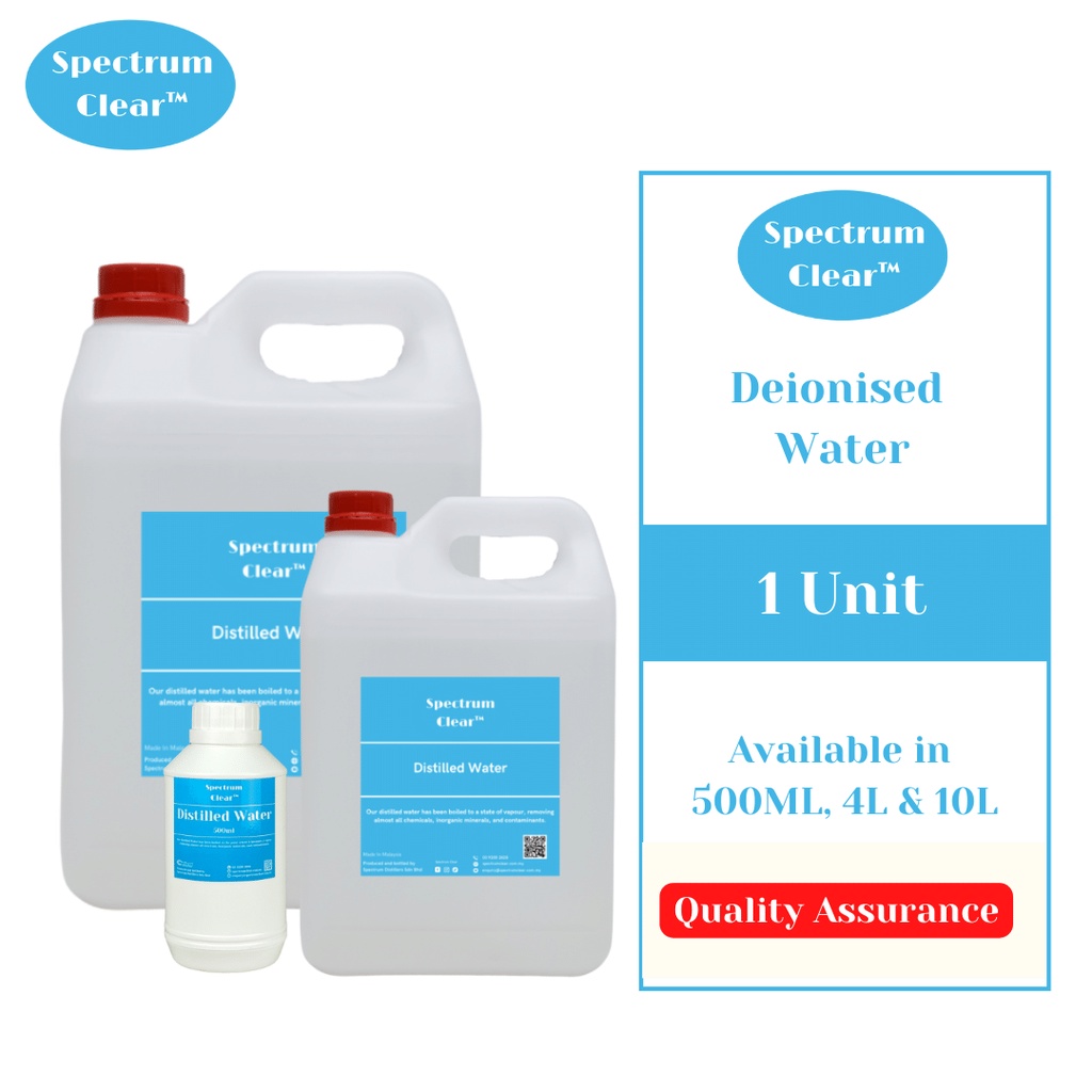 Deionised/Distilled Water 500ML/4L/10L | Lab Grade | Manufacturer ...