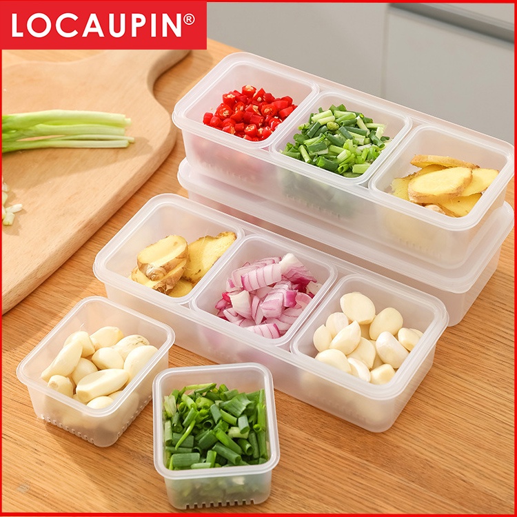 Locaupin Garlic Refrigerator Storage Jar Transparent Ginger Storage ...