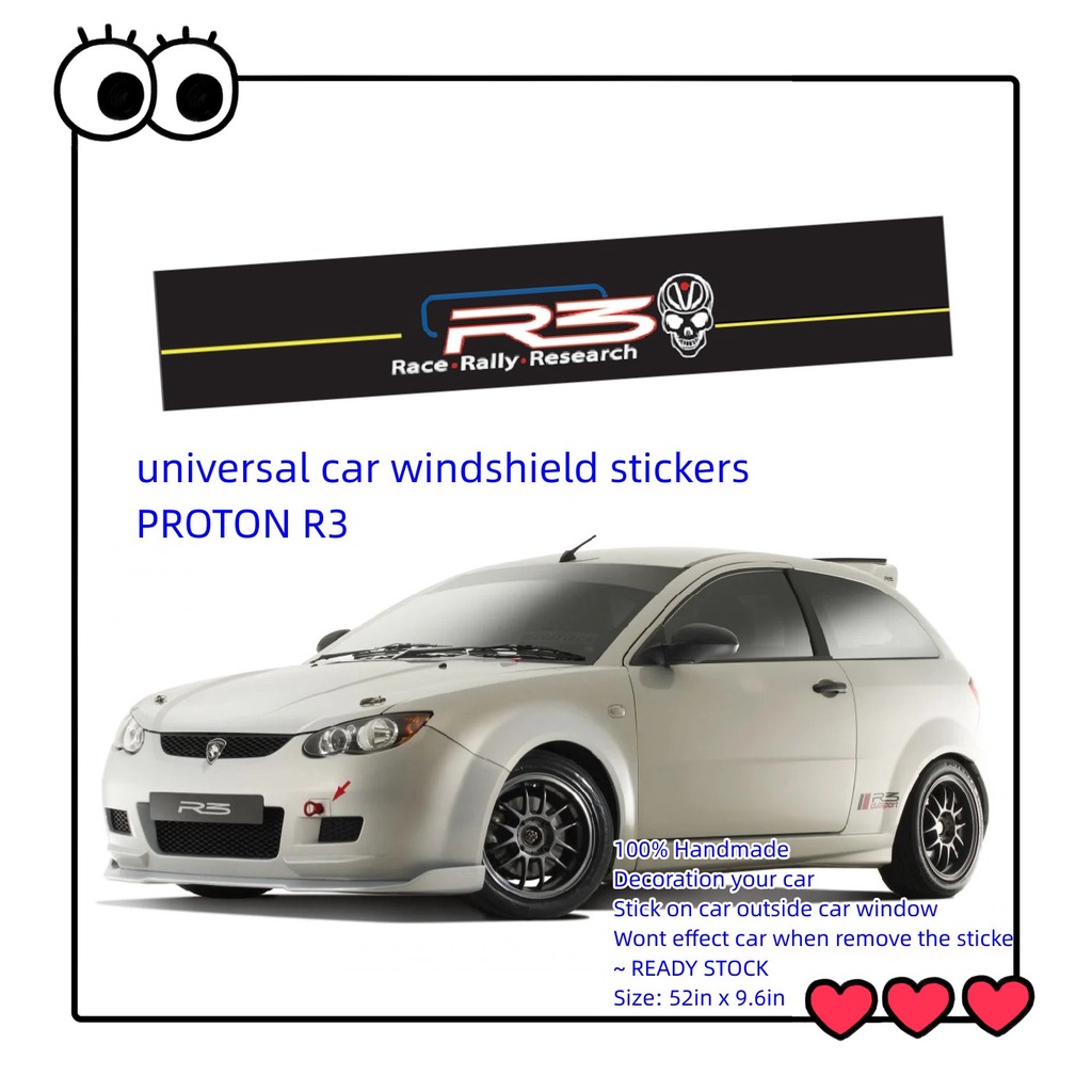 Proton Satria Neo R3 universal car windshield stickers | Shopee Malaysia