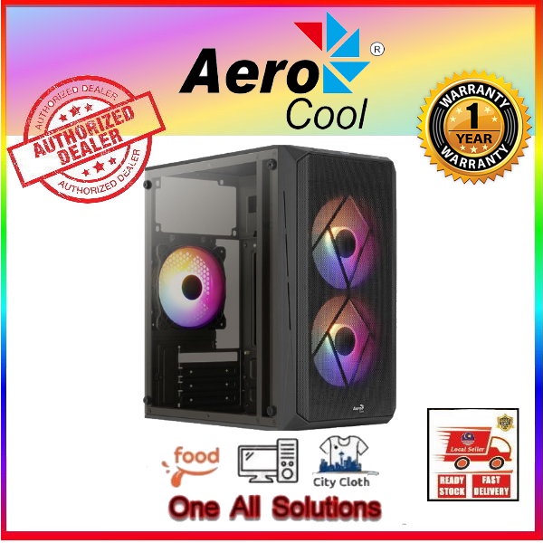 Aerocool CS-107 MINI TOWER Micro-ATX Casing With 3 FRGB Fans Included (CS-107-A-BK-V2) CS107 ...